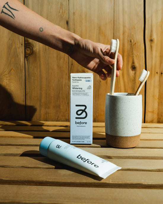 Nano-Hydroxyapatite Whitening Toothpaste – Before